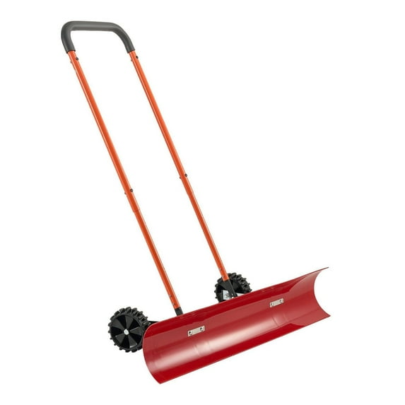 Snow Pusher Shovel with Wheels, 37.8 in Wheeled Snowplow Shovel with Bi ...