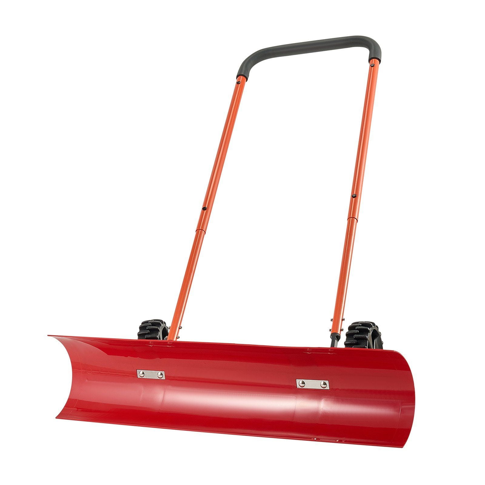 Snow Pusher Shovel with Wheels, 37.8" Wide Bi-Directional Angled Blade ...