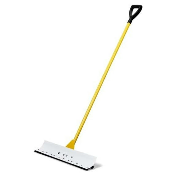 Snow Pusher Shovel with Wheels - 39" Heavy Duty Rolling Snow Plow for ...