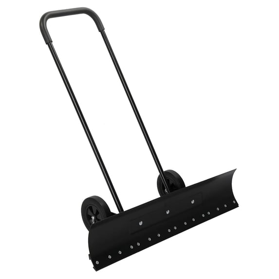 Snow Pusher Shovel with Wheels, 39" Wide Heavy Duty Snow Plow Shovel ...