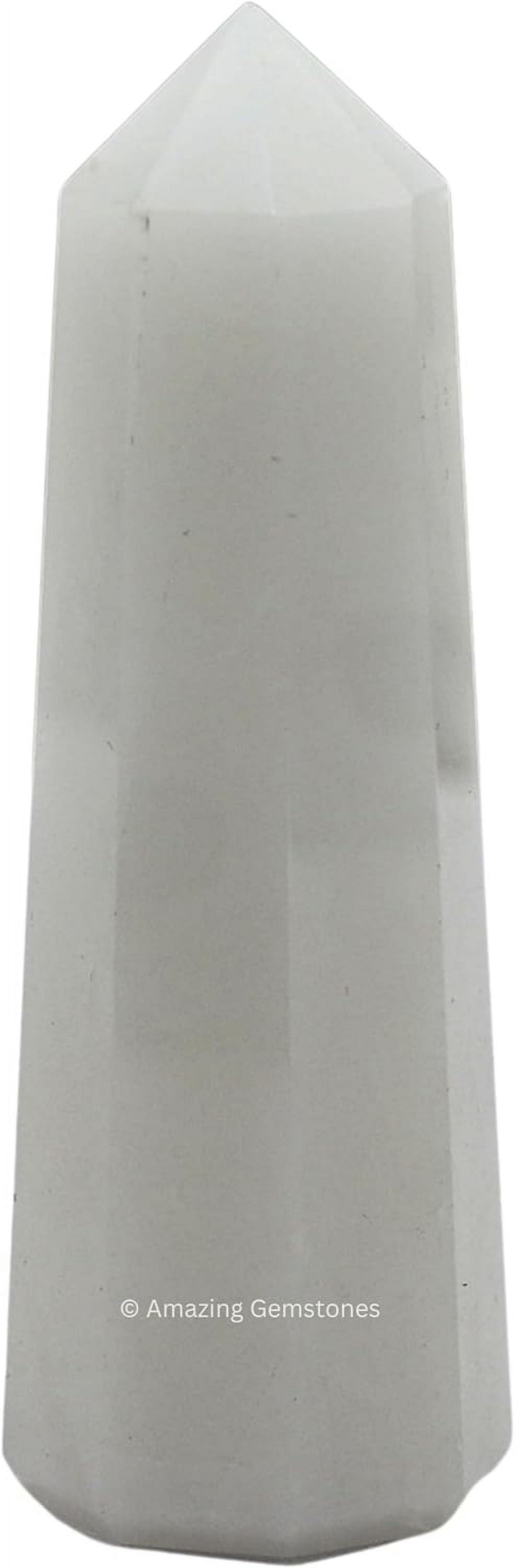 Snow Quartz Crystal Tower Obelisk Point (2" to 3" INCH) - Walmart.com