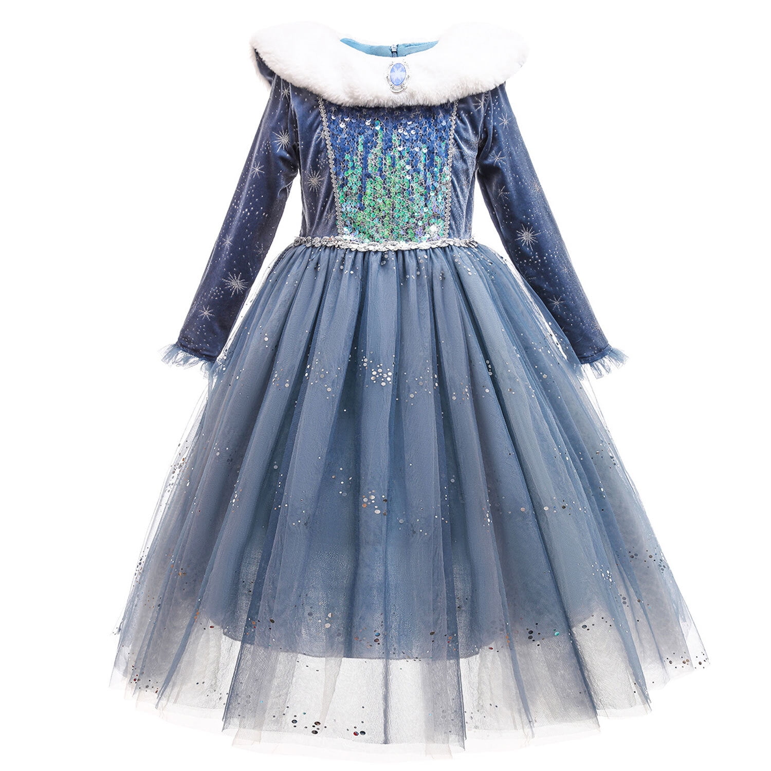 Snow Queen Princess Elsa Costumes Dress for Girls Fancy Christmas ...