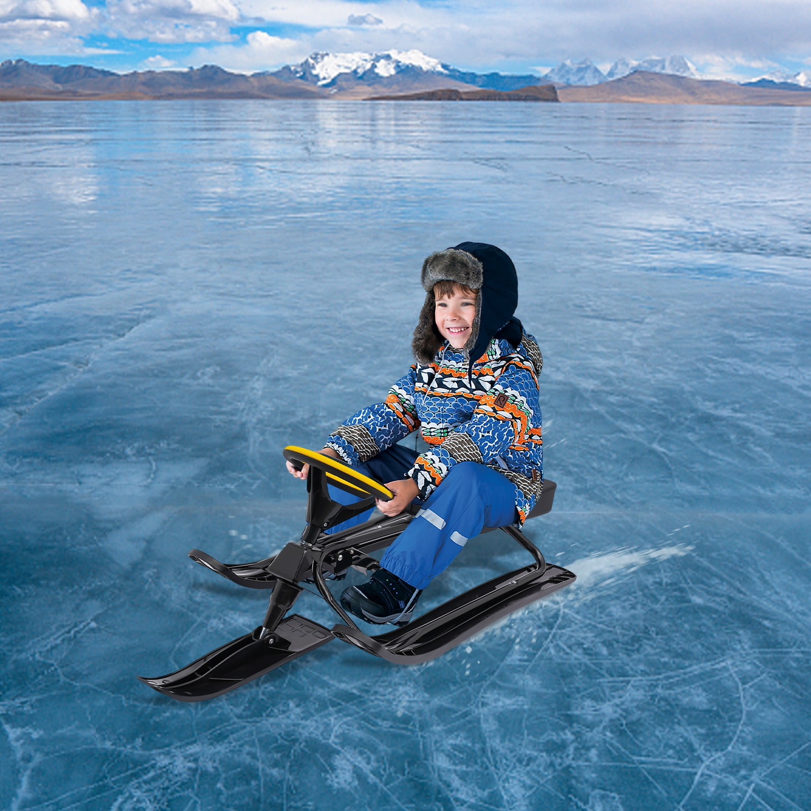 Snow Racer Sled, Ski Sled Slider Board, Snow Sled for Kids,Load-bearing ...