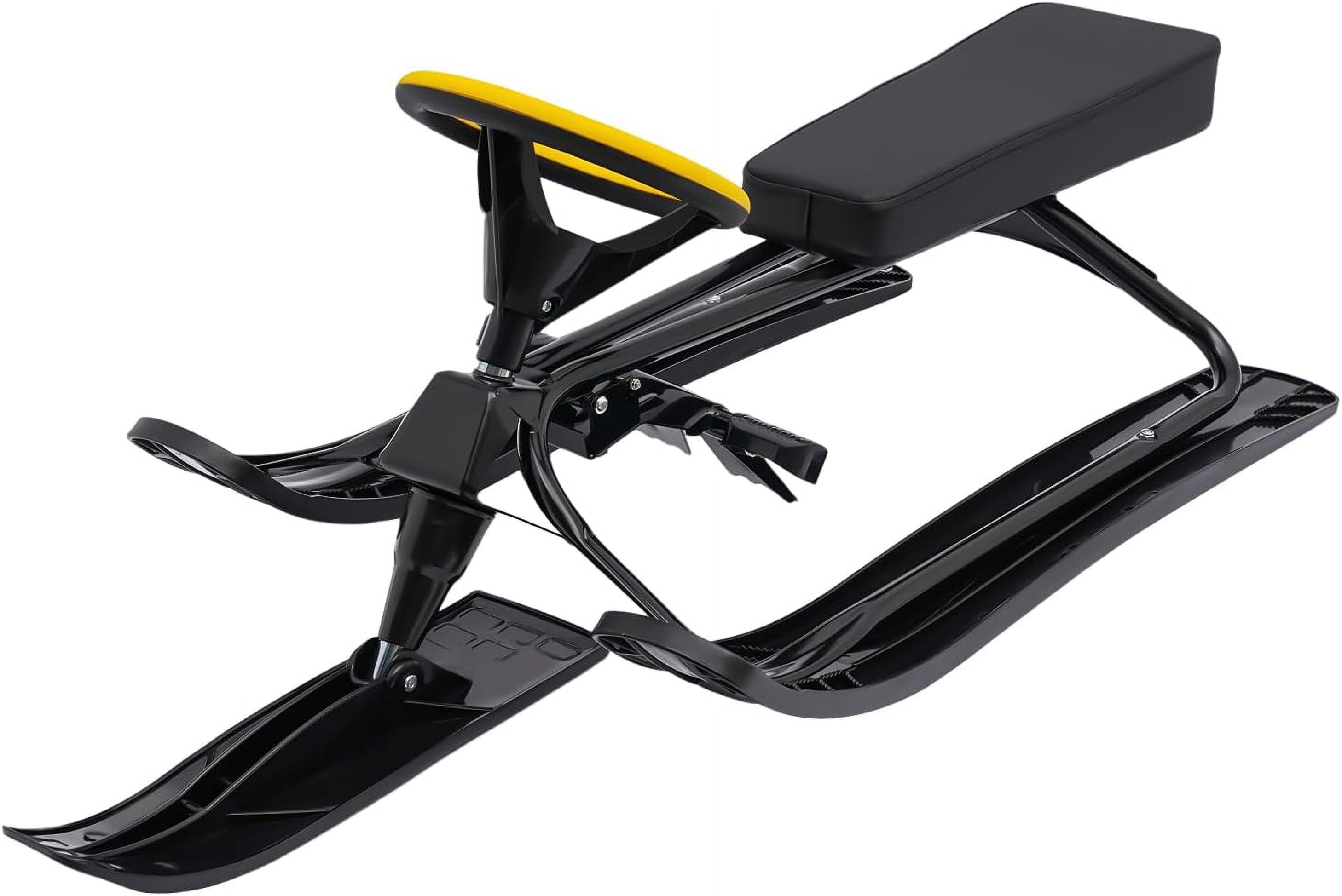 Snow Racer Sled, Ski Sled Slider Board with Steering Wheel,Snow Sled ...