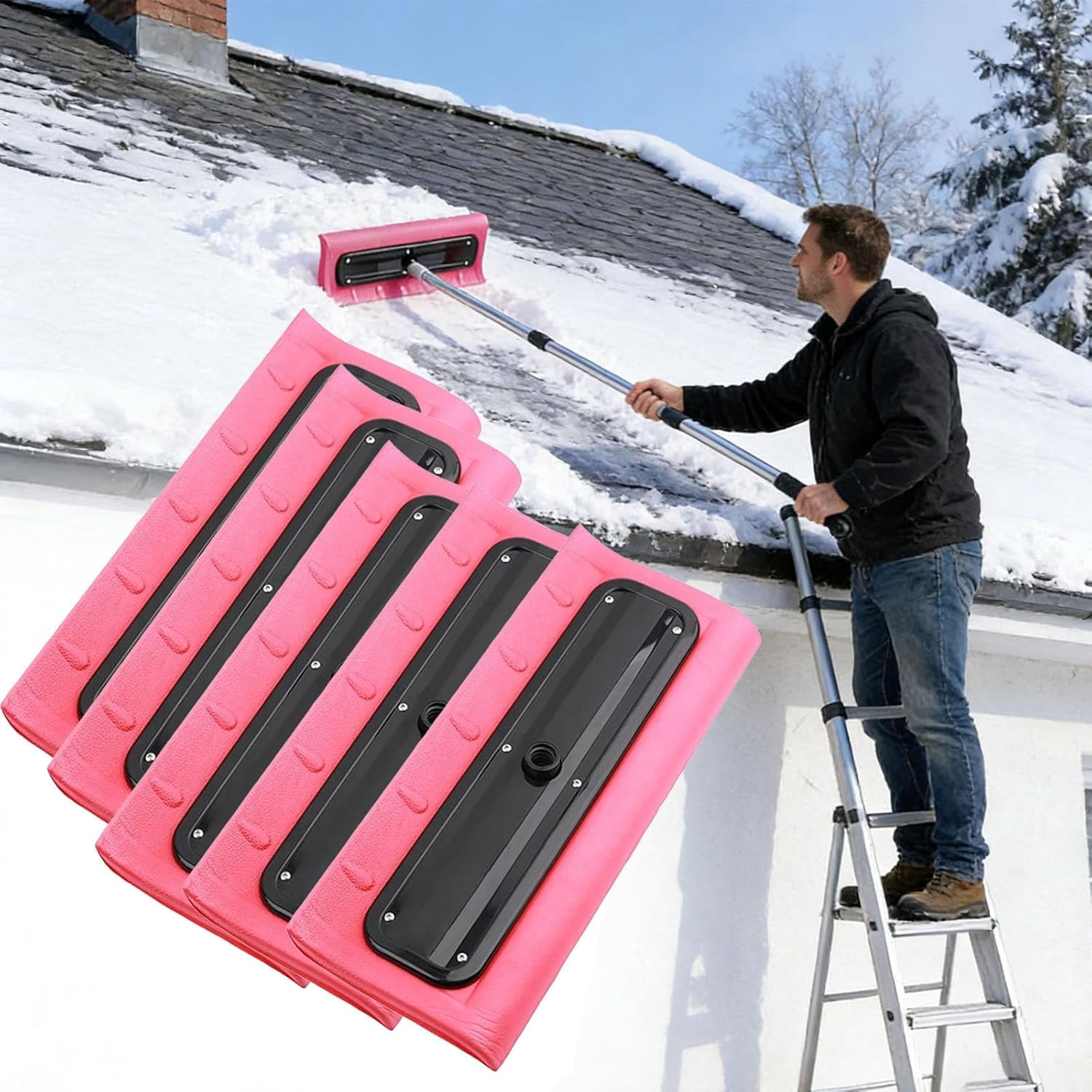 Snow Rake for Roof, Roof Rake for Snow, Foam Head Roof Snow Rakes ...
