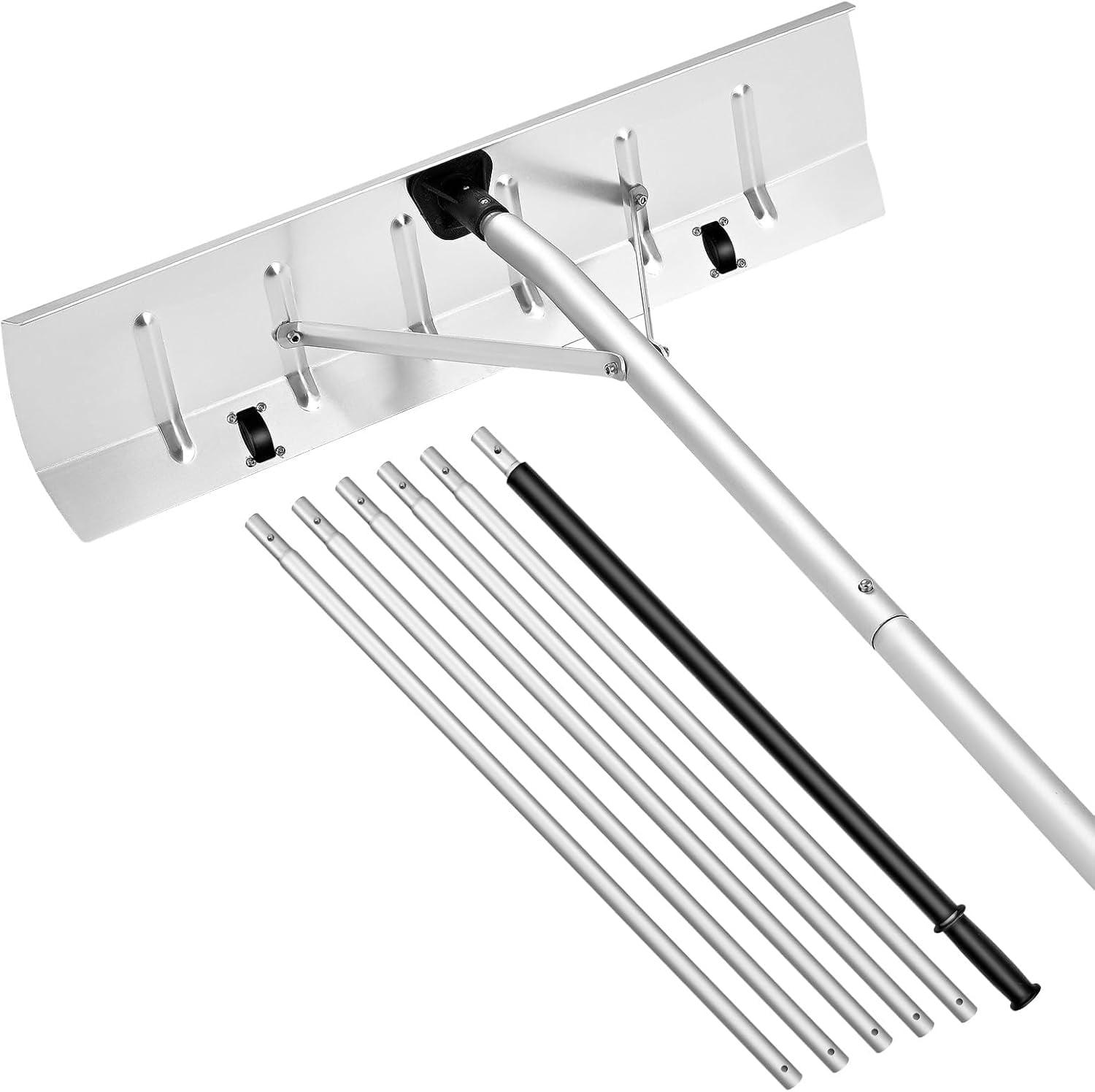 Snow Roof Rake, 26 in Aluminum Blade, 7.5-20 ft Adjustable Roof Snow ...