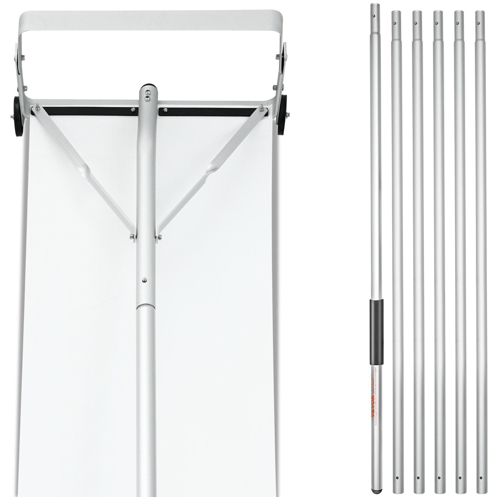Snow Roof Rake, 30ft Reach Aluminium Roof Shovel with Slide Cloth ...