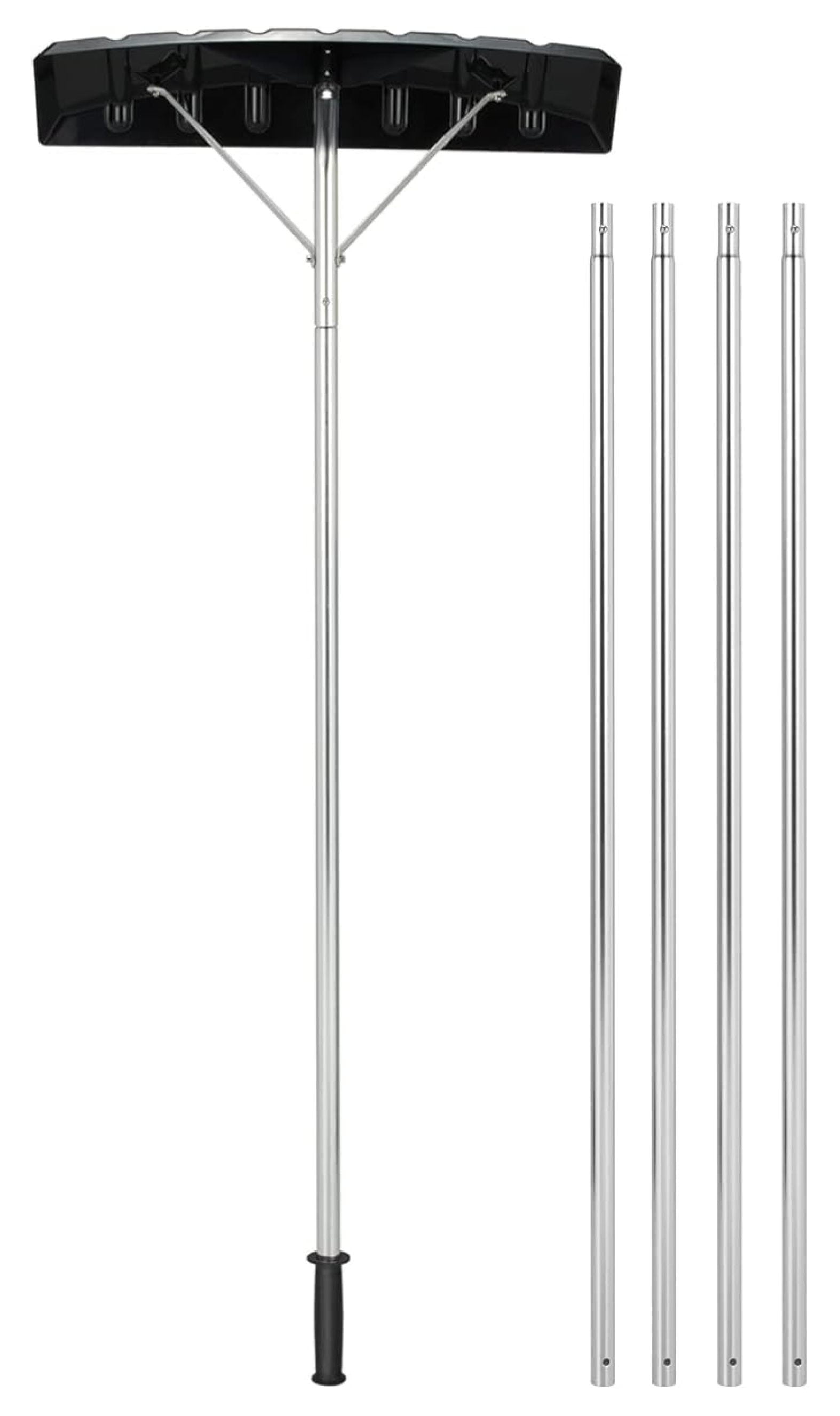 Snow Roof Rake, 4.8-20FT Extendable Snow Removal Tool, 25” Wide Blade ...