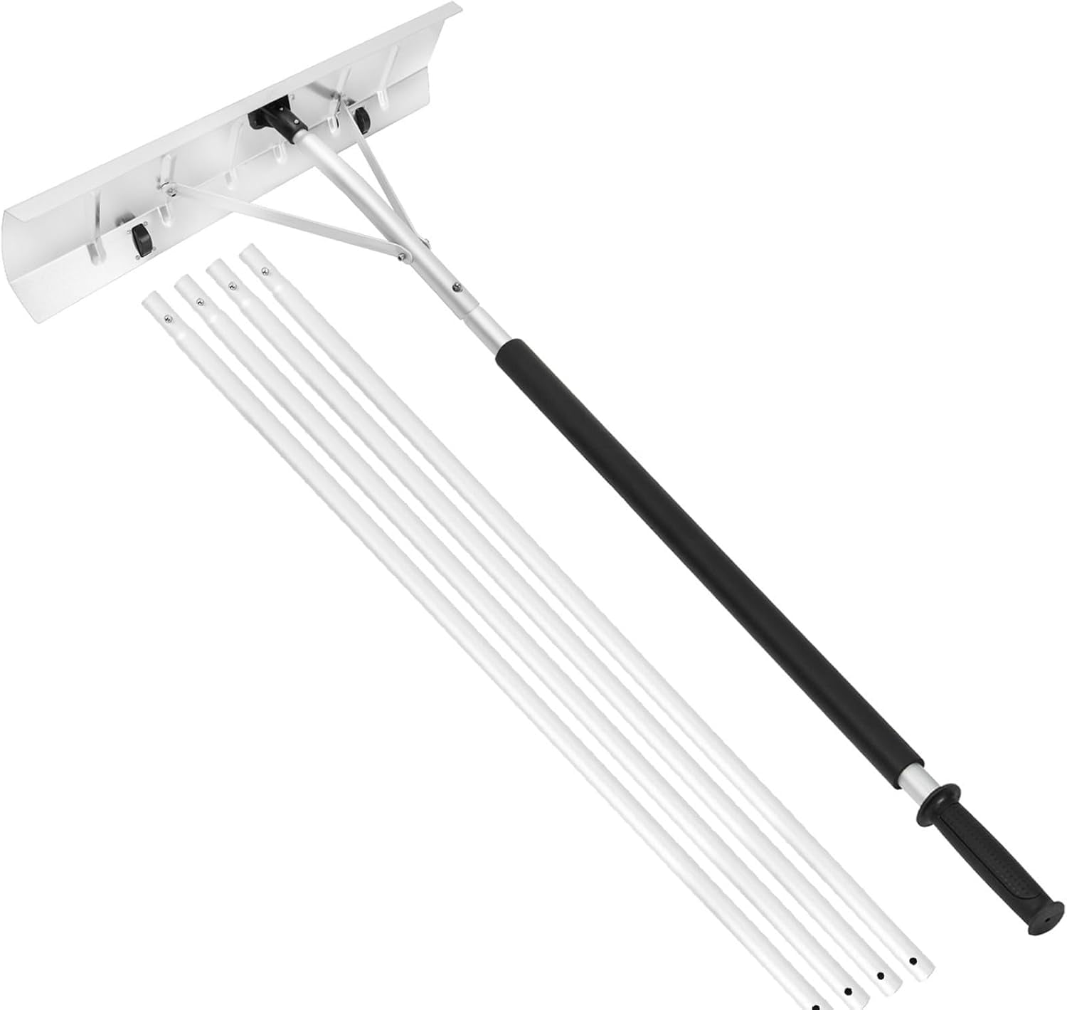 Snow Roof Rake, 4.8-20Ft Extendable with 26'' Wide Blade and Wheels ...