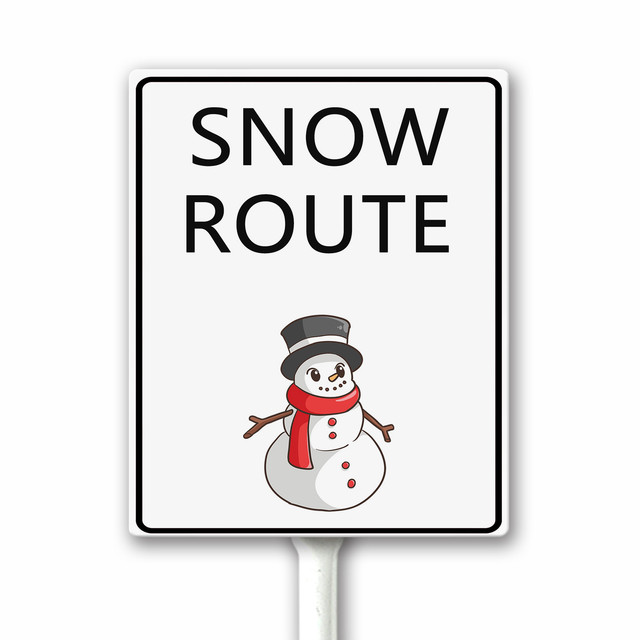 Snow Route Sign for Yard With Stake 7.8X8 Inches Aluminum Outdoor Sign ...