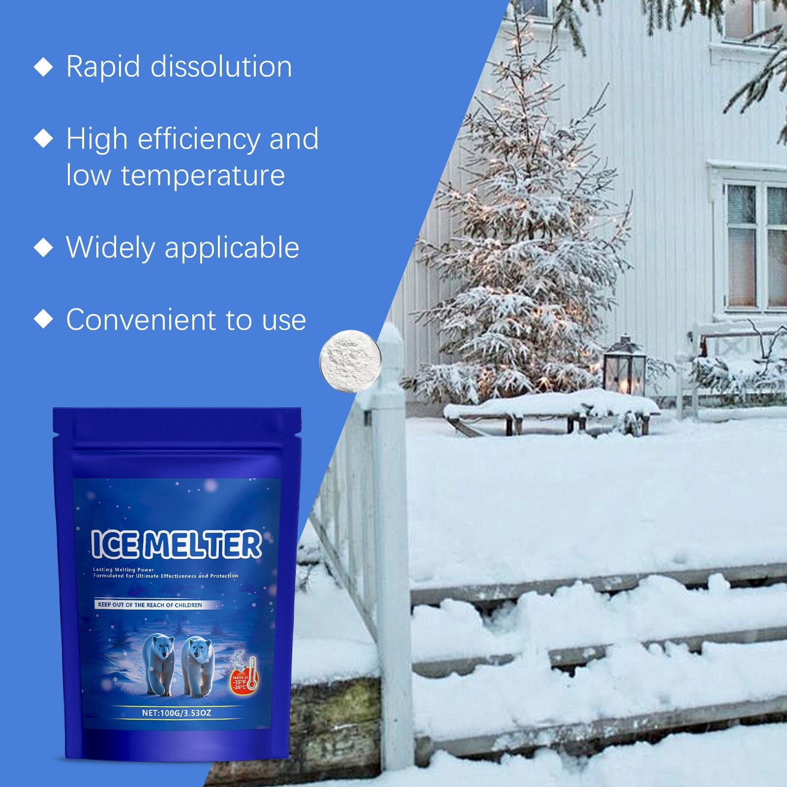 Snow Salt Ice Melt for Concrete, Fast-Acting Ice Melter for Driveways ...