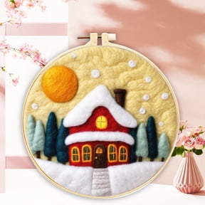 Lamb needle felt painting set Beginner felt painting set with ...