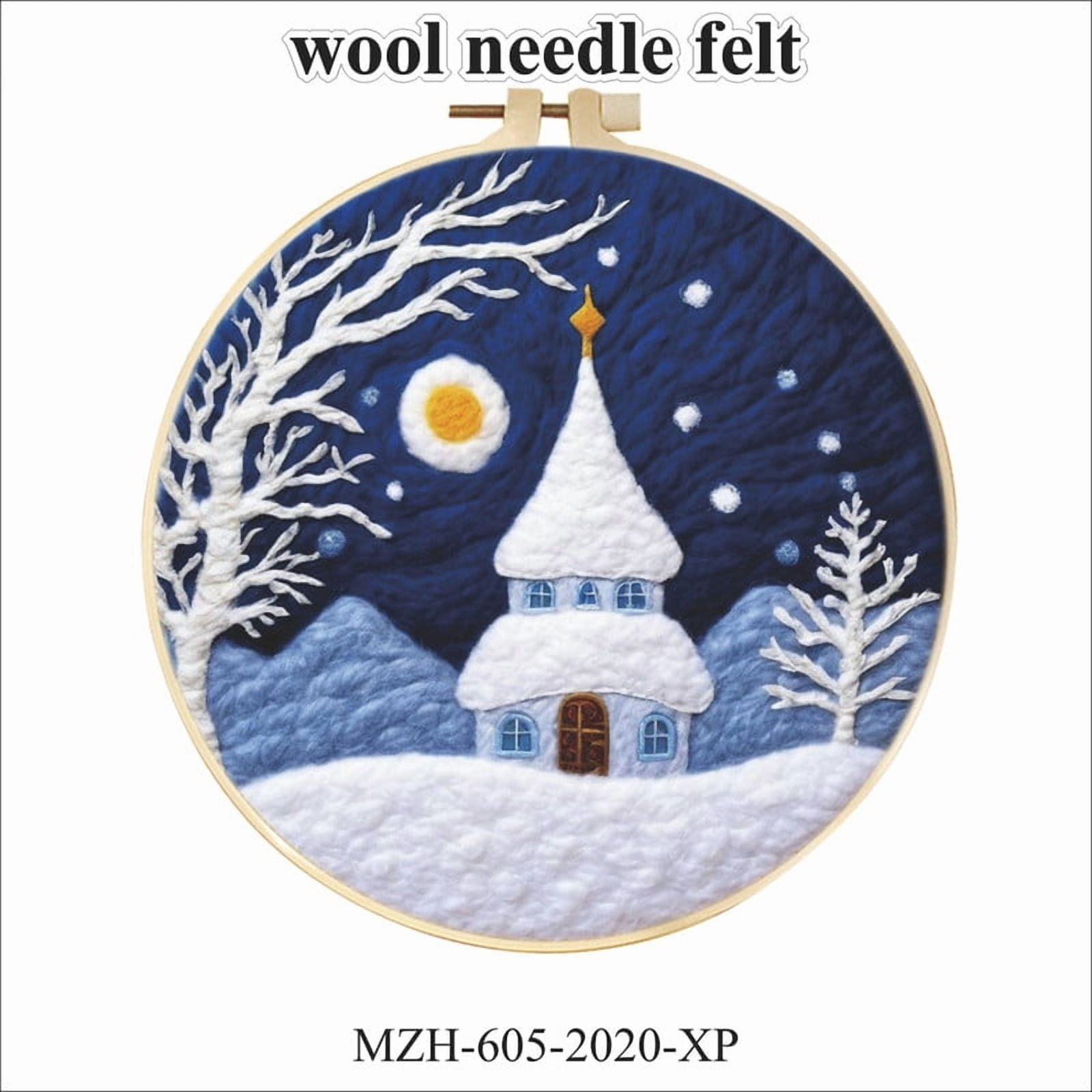 Snow Scene Needle Felting Set, Beginner Felt Painting Set with ...