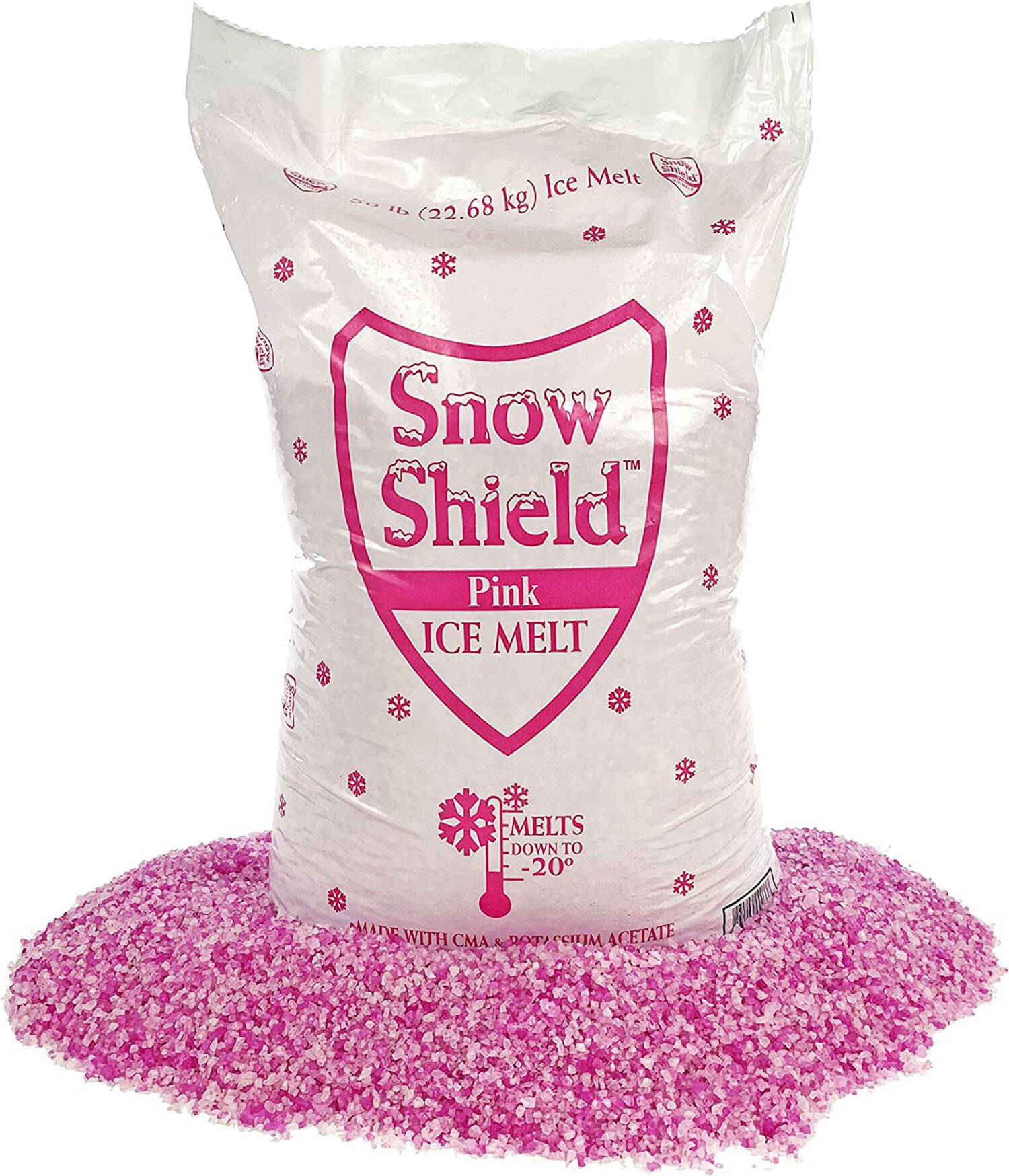 Snow Shield Pink Ice Melt for Driveway & Walkway, Safe for Concrete ...