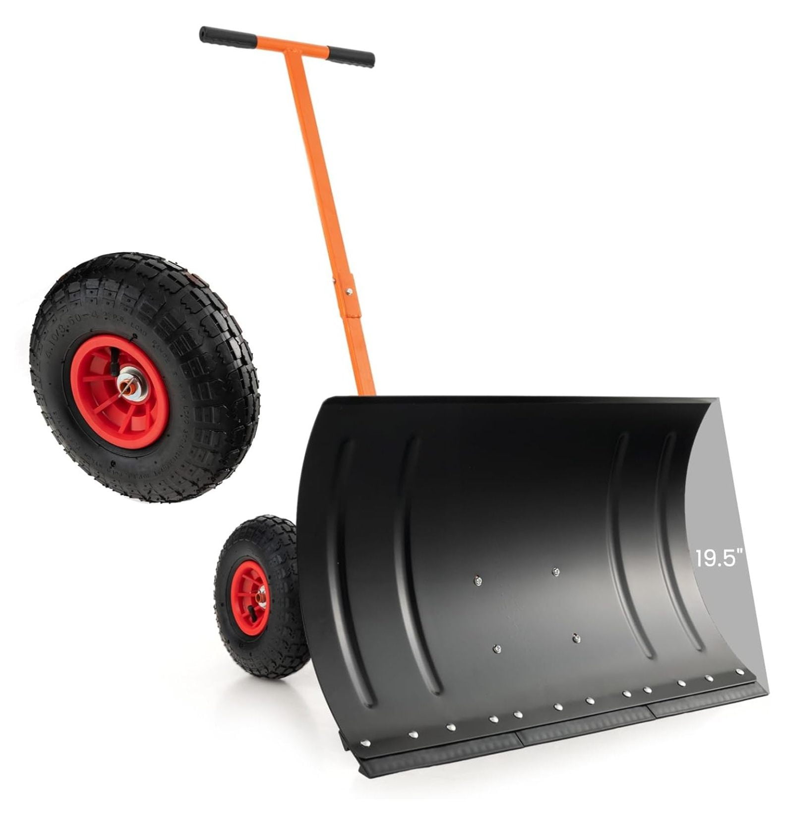Snow Shovel, 29” Snow Shovel for Driveway with 10” Pneumatic Wheels ...
