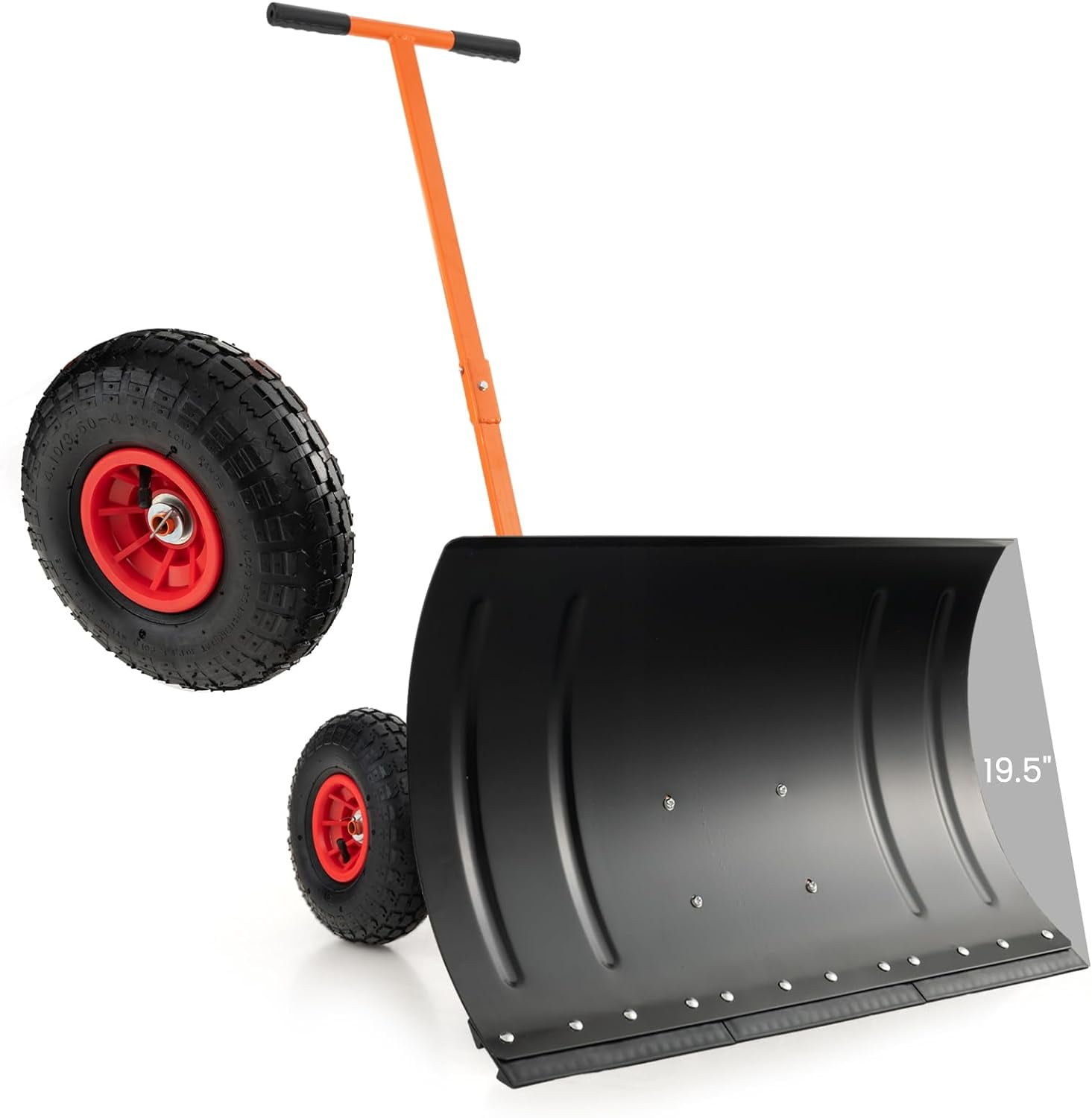 Snow Shovel, 29” Snow Shovel for Driveway with 10” Pneumatic Wheels ...