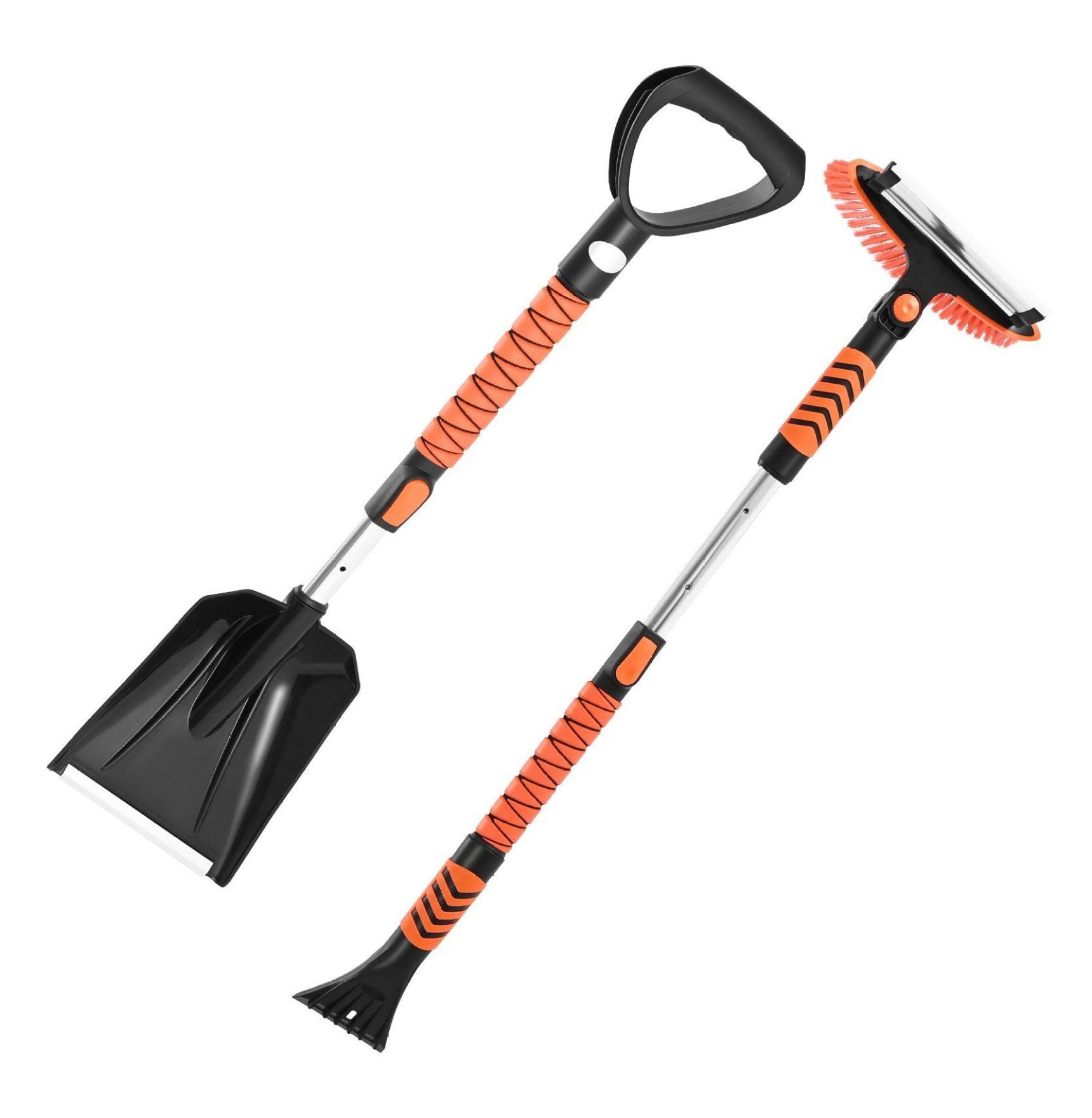 Snow Shovel and , 42 in Extendable Snows Broom & Ice Scraper with 180 ...