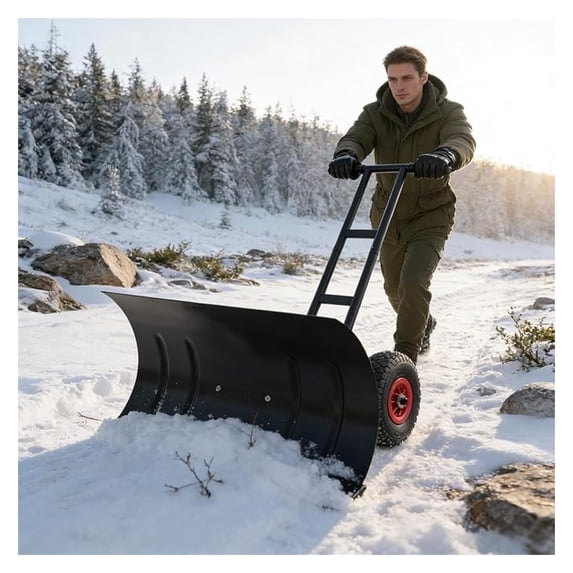Snow Shovel for Driveway, 29.1x16.5 Inch Heavy Duty Snow Shovels with ...