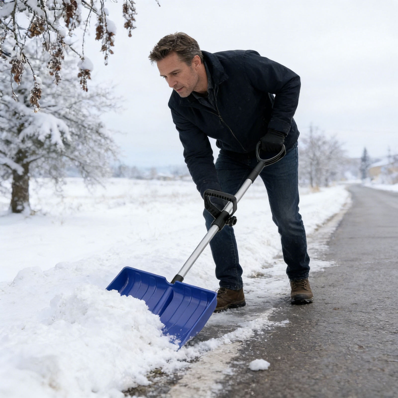 Snow Shovel for Driveway, Snow Removal Shovel with Ergonomic D-Grip ...