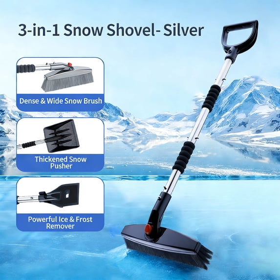 Snow Shovel Kit,3-in-1 Snow Brush Kit, and Ice Scraper -Emergency ...