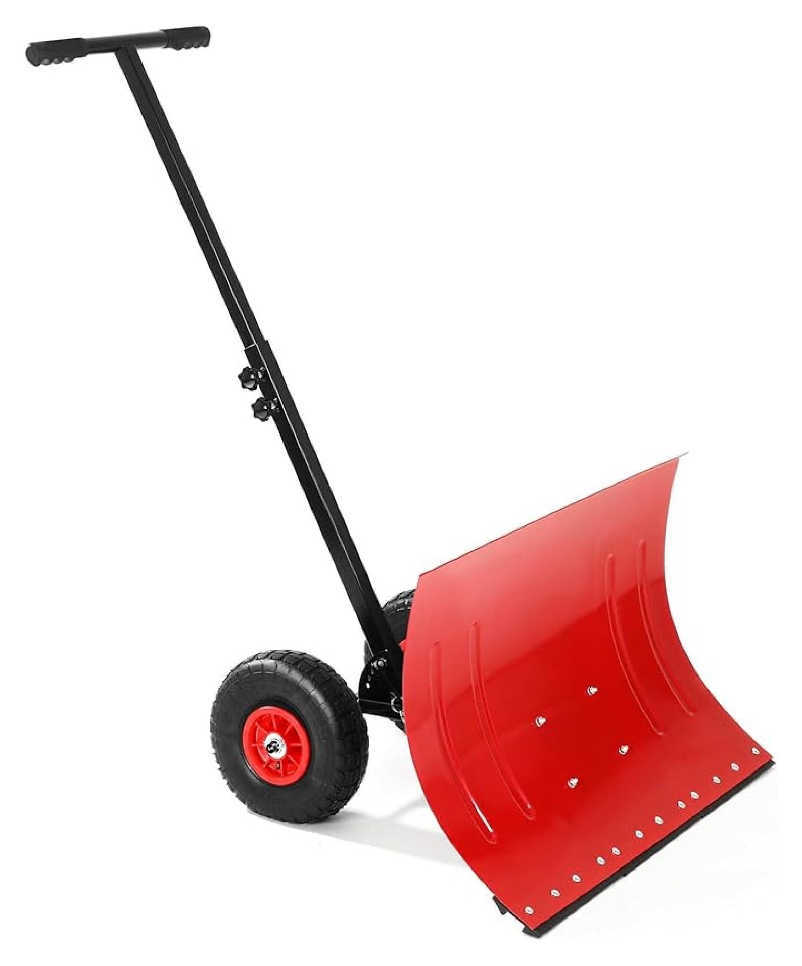 Snow Shovel with Wheels 29.1" W x 19.3" H,Heavy Duty Snow Pusher for Driveway,Ergonomic Snow ...