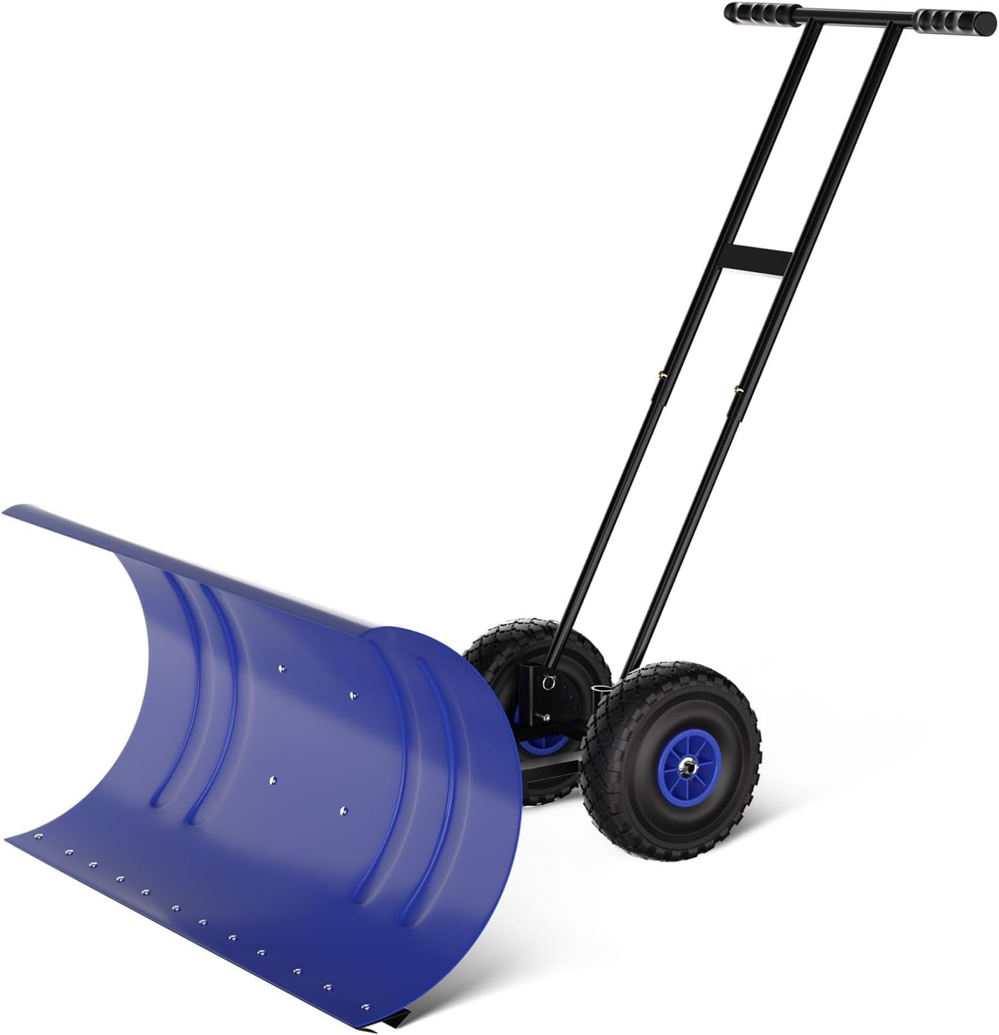 Snow Shovel with Wheels, 29"/36" Galvanized Blade Heavy Duty 2-Wheel ...