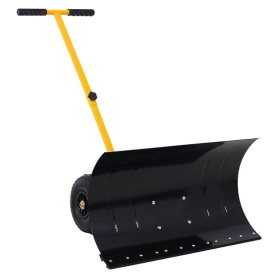 Snow Shovel with Wheels,29" Wide Metal Snow Pusher Shovel with 15 ...
