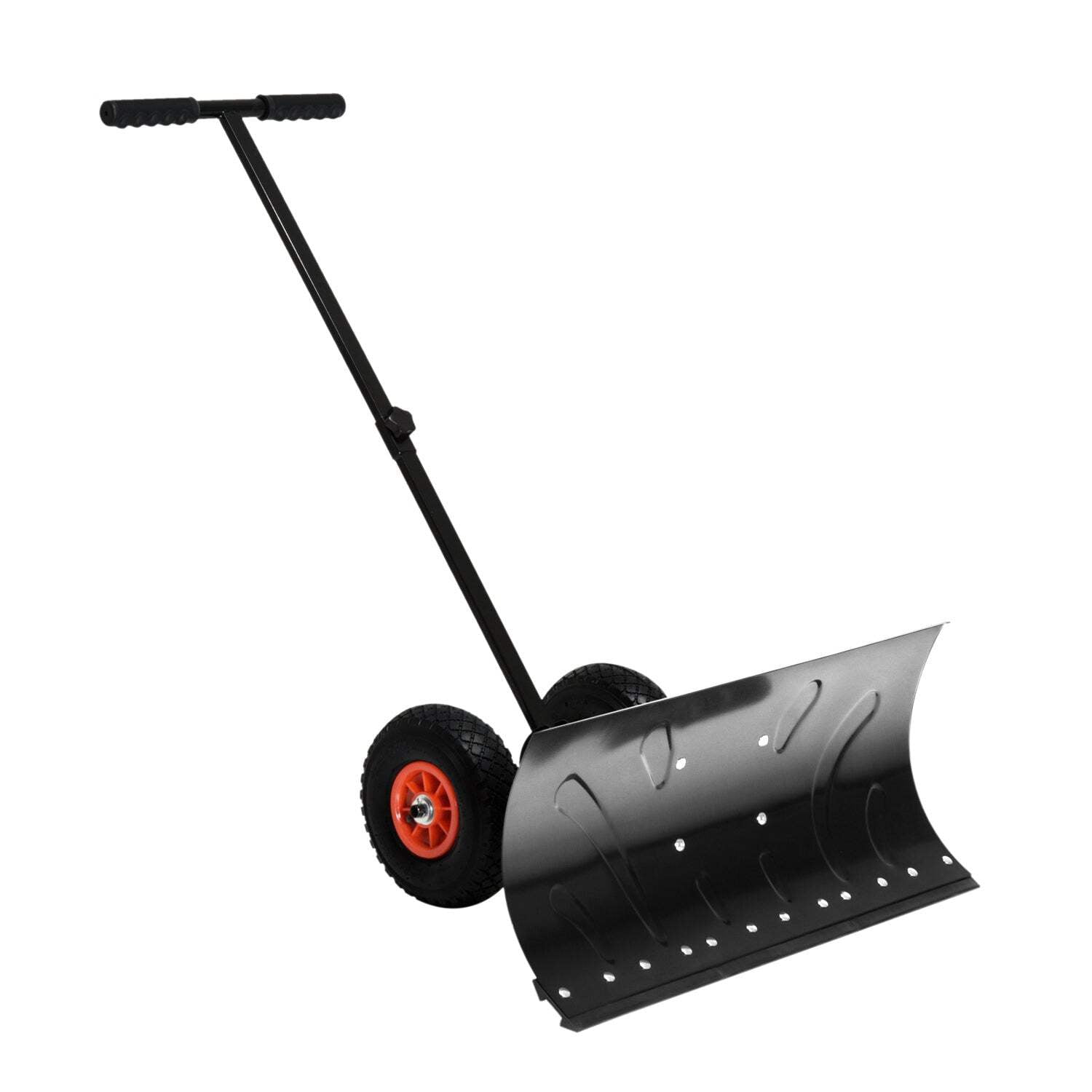 Snow Shovel With Wheels, Snow Pusher, Cushioned Adjustable Angle Handle ...