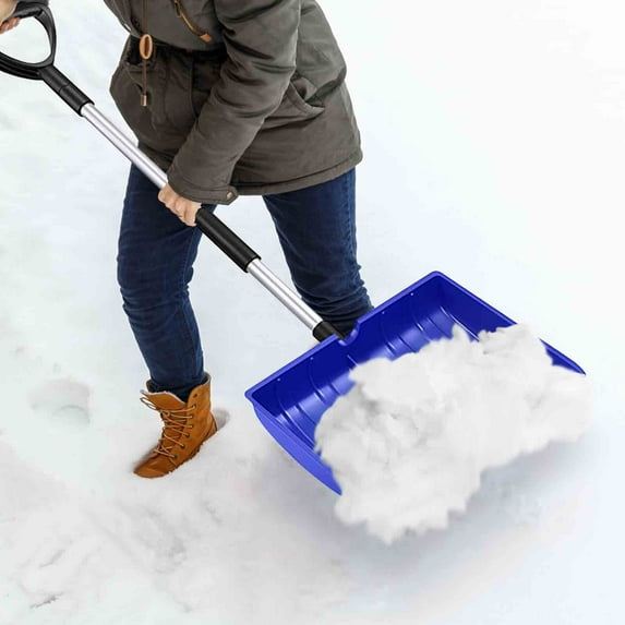 Snow Shovel with Removable D-Grip Handle | Plastic Grain & Snow Scoop ...