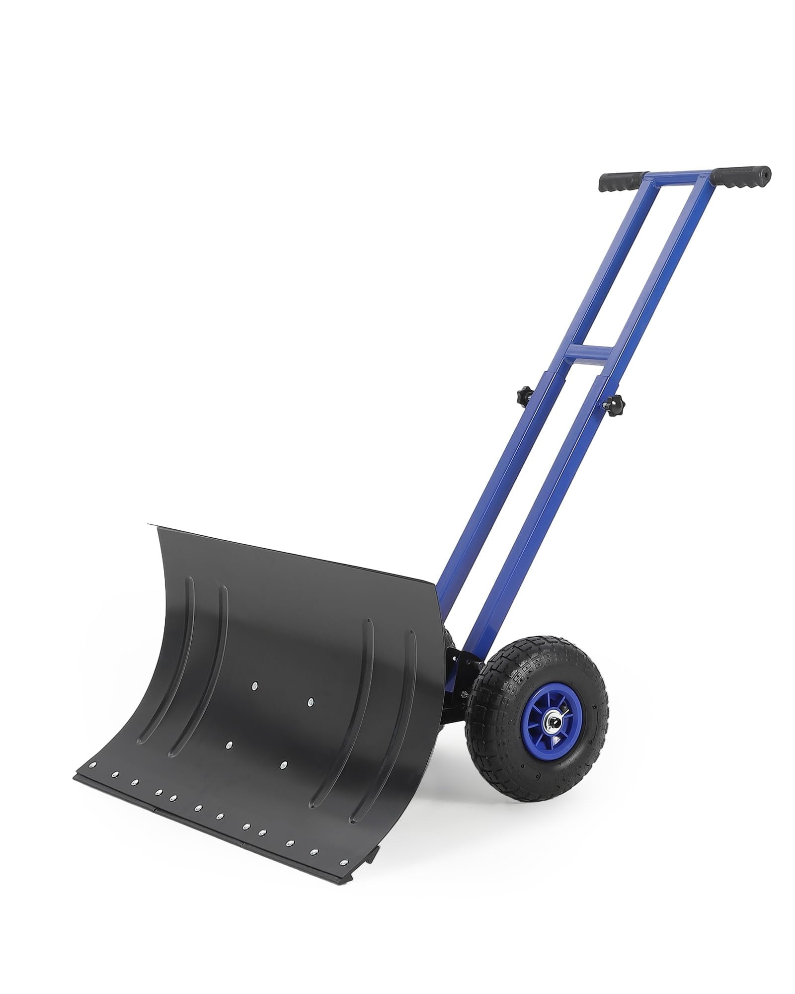 Snow Shovel with Wheels, 29" Heavy Duty Steel Snow Pusher Shovel with ...