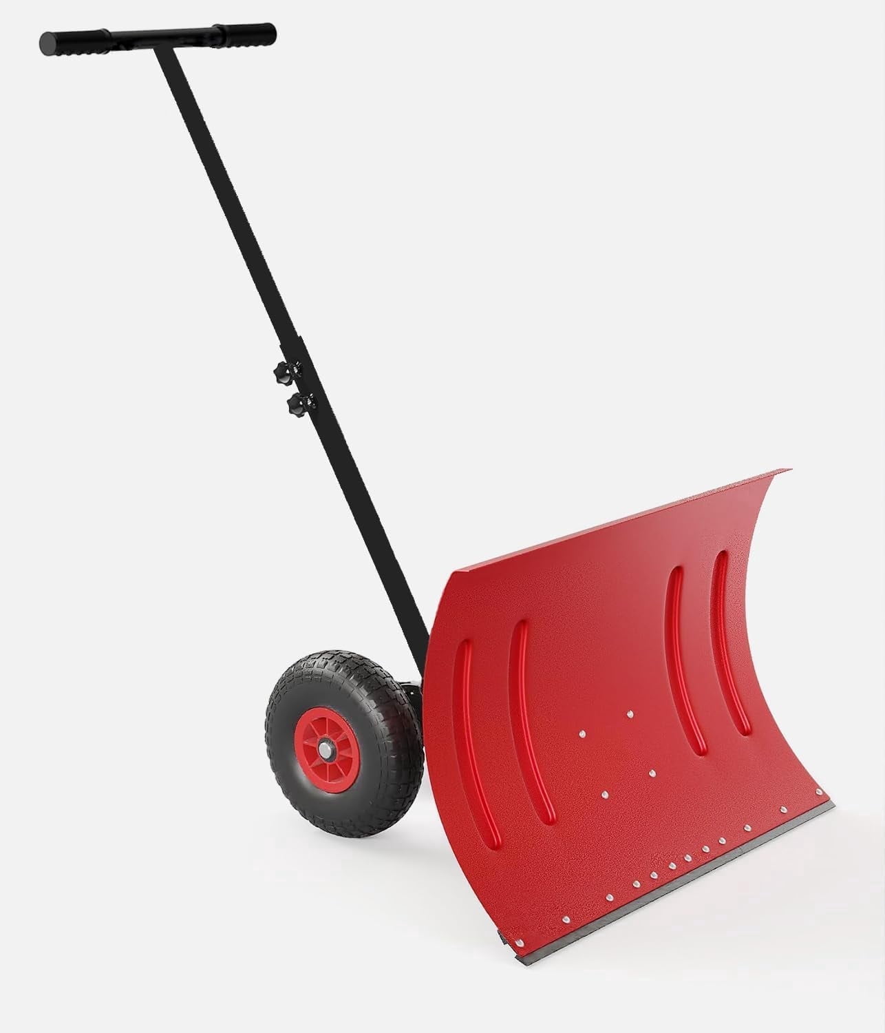Snow Shovel with Wheels, 29" Snow Plow Shovel Angle Height Adjustable ...