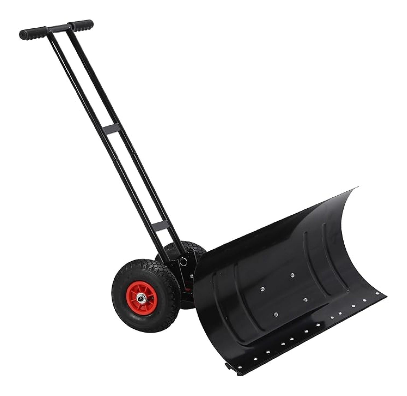 Snow Shovel with Wheels - Metal Snow Pusher for Driveway, 29” Blade ...