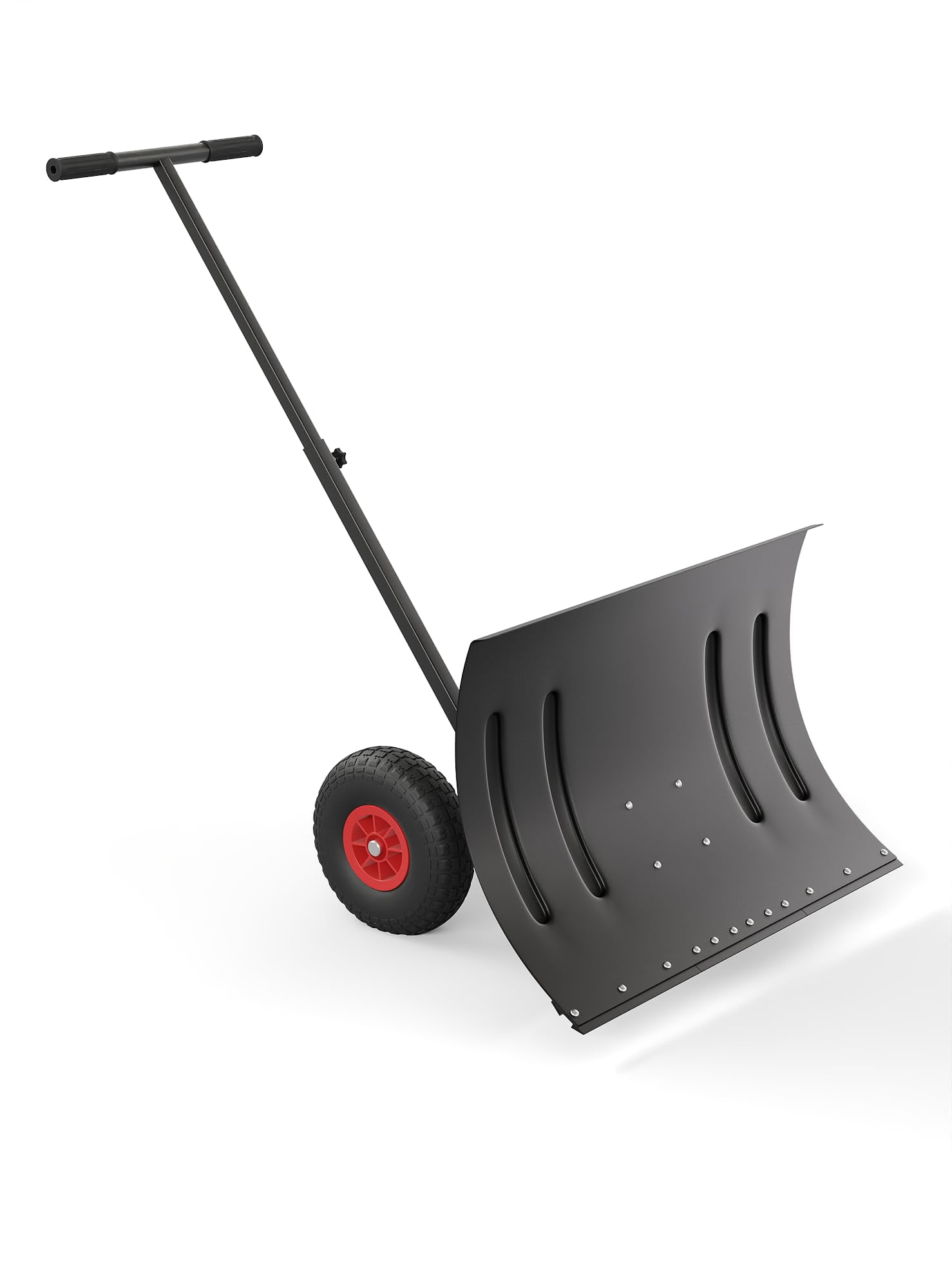 Snow Shovel with Wheels, Snow Plow Shovel, Angle & Height Adjustable ...