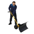 Snow Shovel with Wheels, Snow Pusher Adjustable Handle, 29 Inch Blade ...