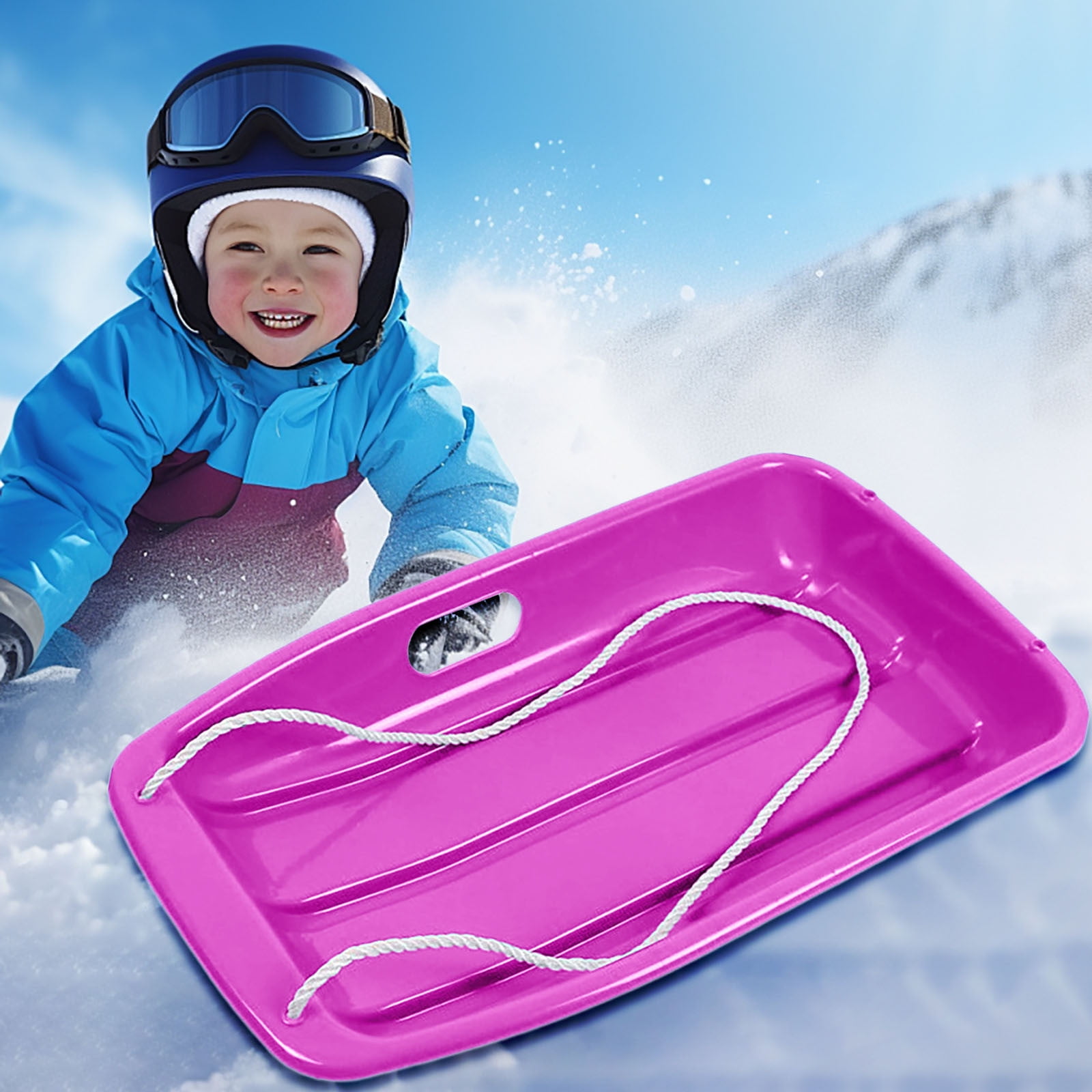 Snow Sled For Kids,Jet Sled,Kids Plastic Toboggan Snow Sled Pull Rope ...