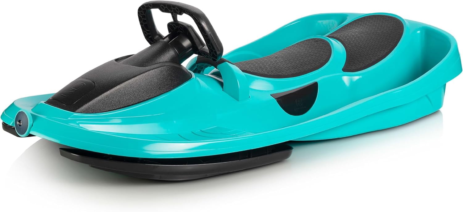 Snow Sled for Kids, Adults - Toboggan Sled, Easy Turning Steering Wheel ...
