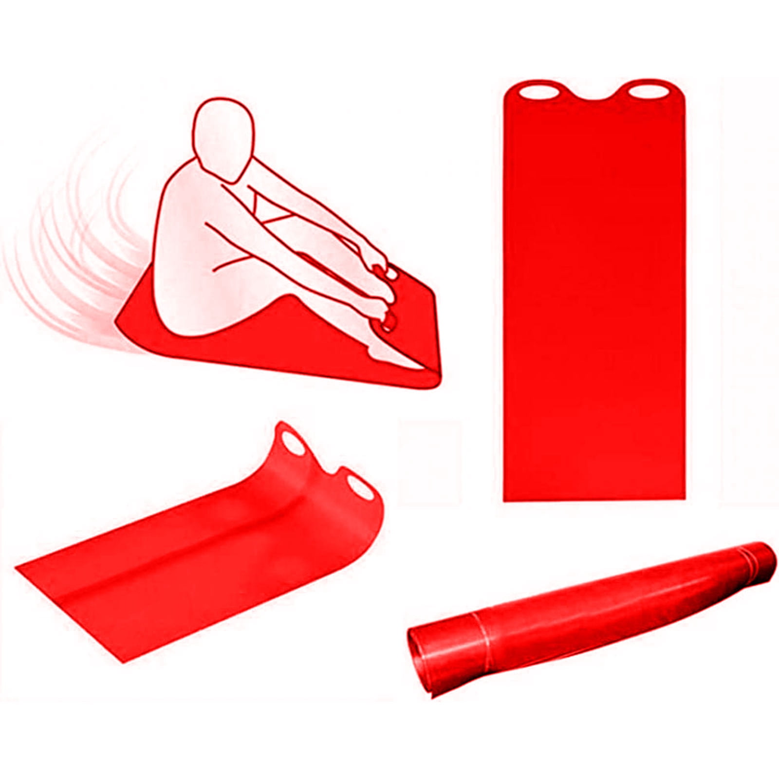 Snow Sled for Youth and Adult Roll up Sled Plastic Toboggan Sand Sleds ...