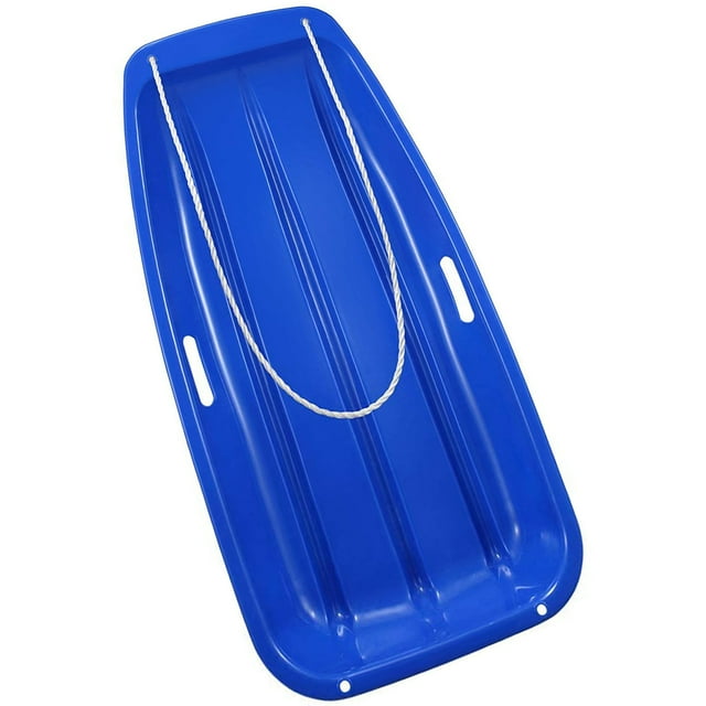 Downhill 35'' Snow Sled Toboggan with Handles, Pull Ropes, Durable for ...