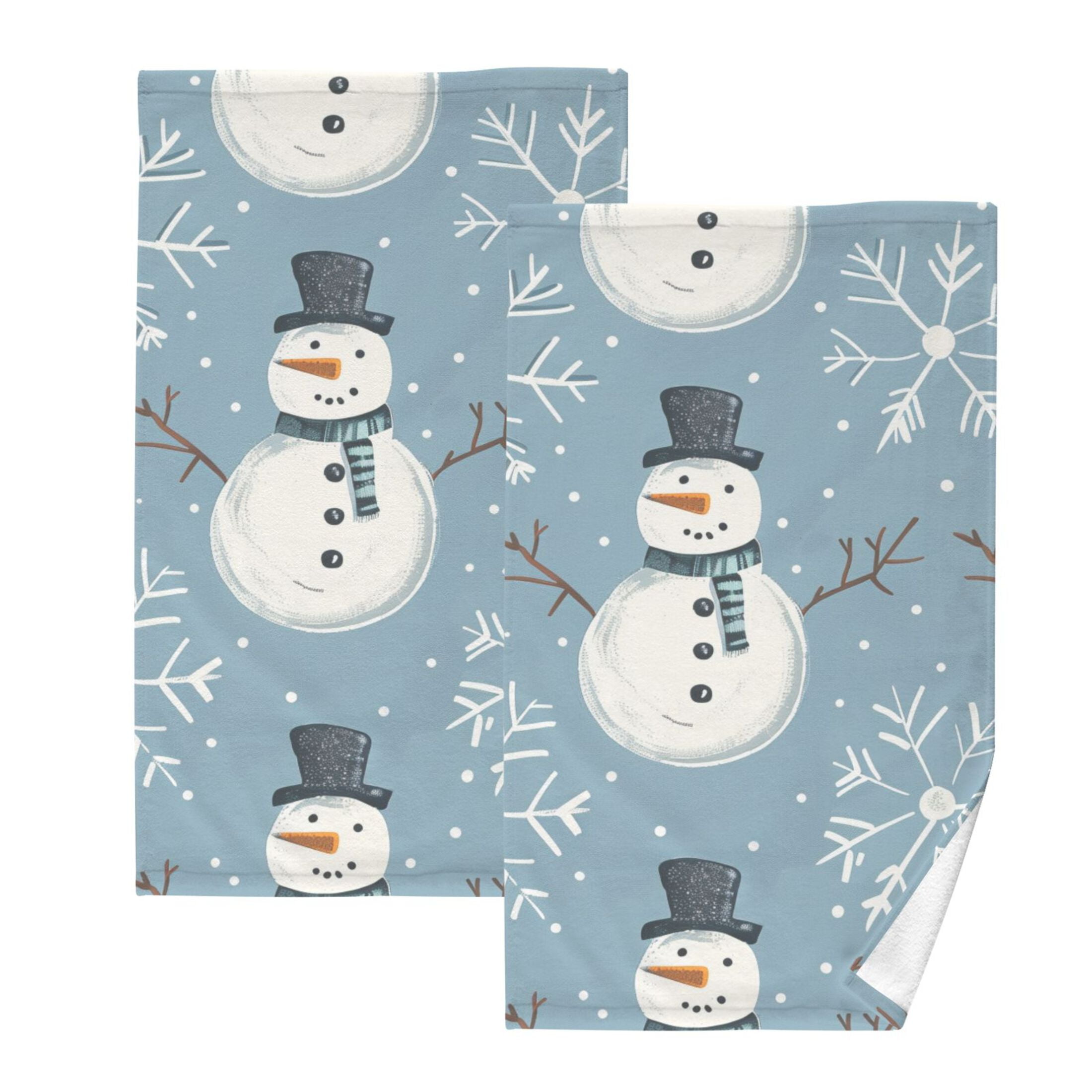 Snow Snowman Cartoon Bath Towel Set Pure Cutton Towels Soft Hand Towels ...