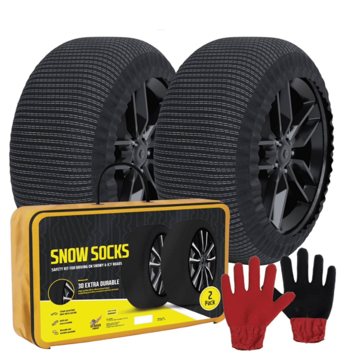 Snow Socks for Tires - Great Alternative to Tire Chains for Cars, 3D ...