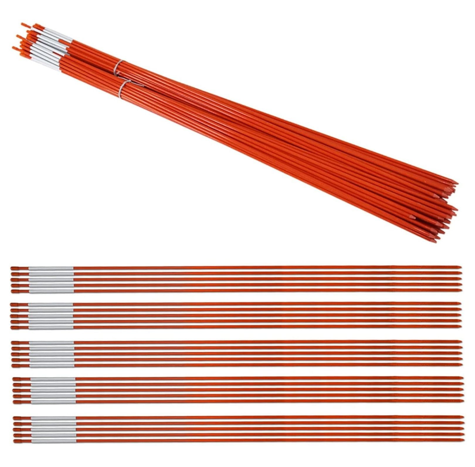 Snow Stakes Reflective - 50 Pack Driveway Markers, 48 Inch Fiberglass ...