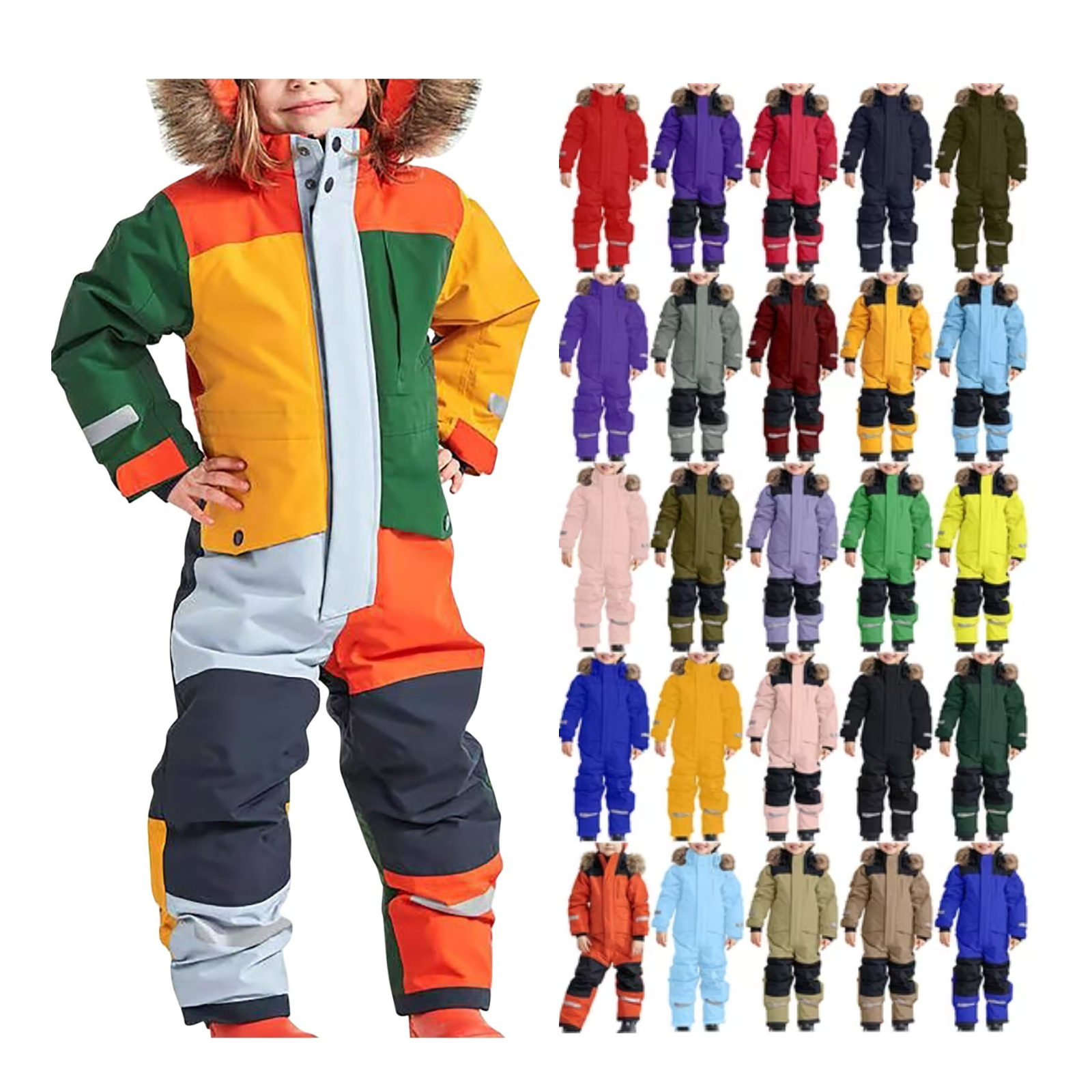 Snow Suit for Kids Girls Boys Ski Suits Windproof Waterproof Snowsuits ...