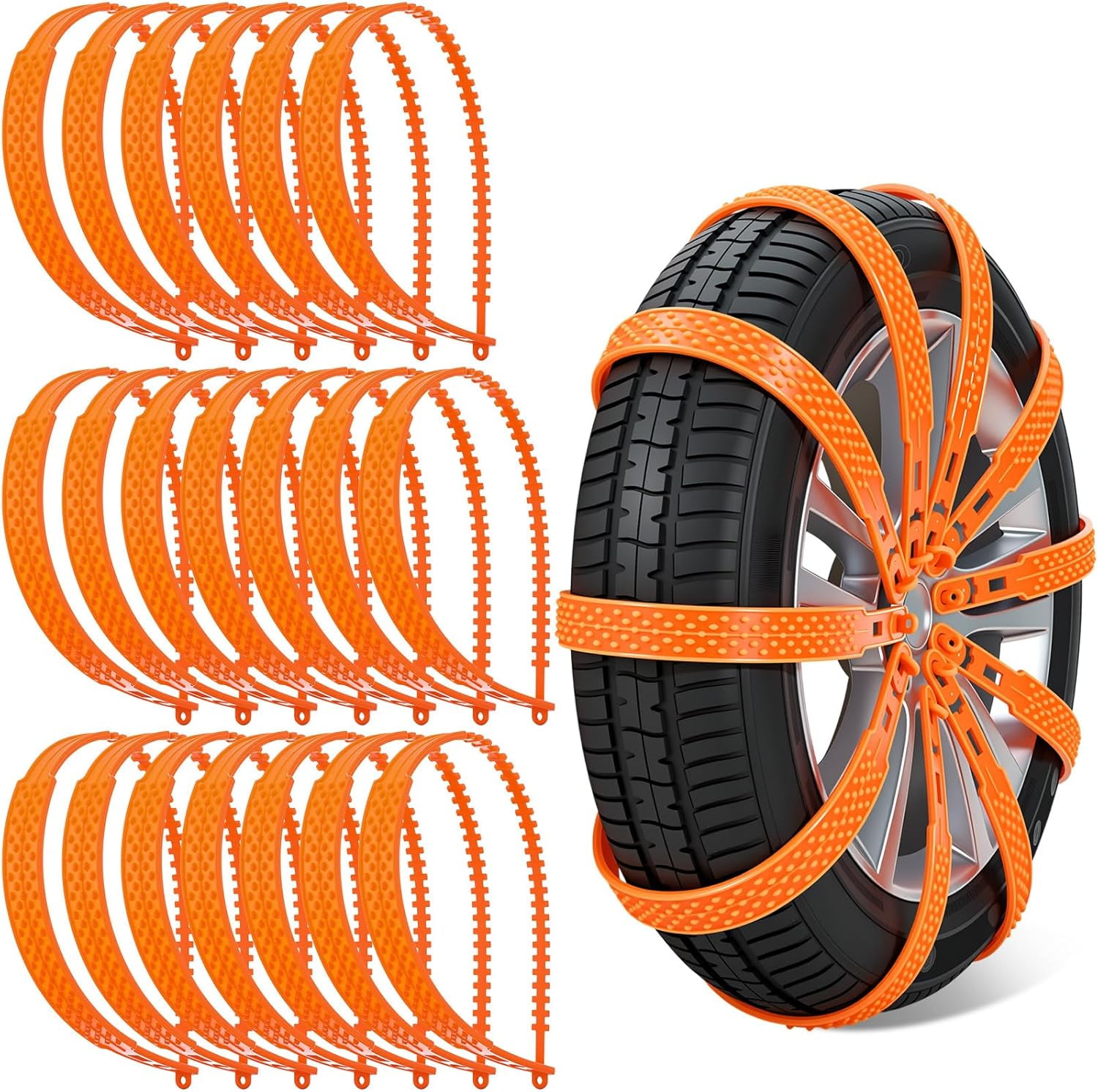 Snow Tire Chains, TPU Material Emergency Traction Straps with Easy ...