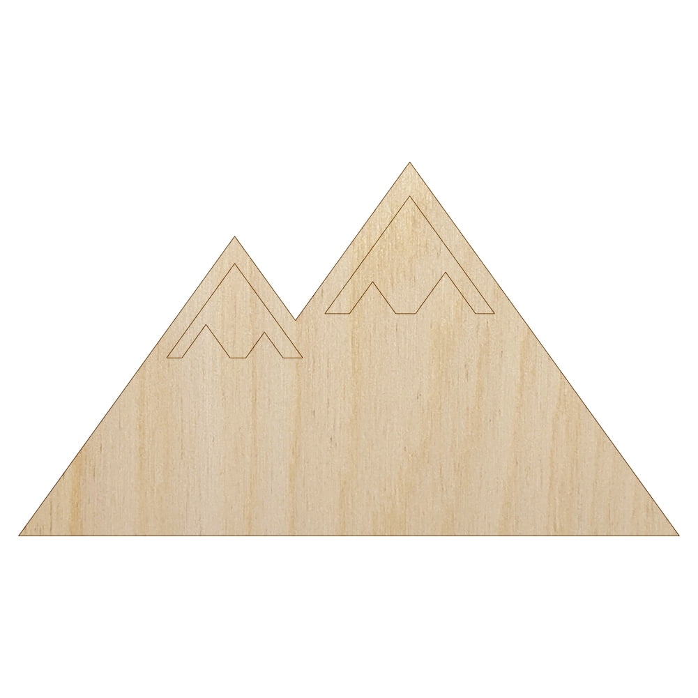Snow Topped Mountains Wood Shape Unfinished Piece Cutout Craft DIY ...