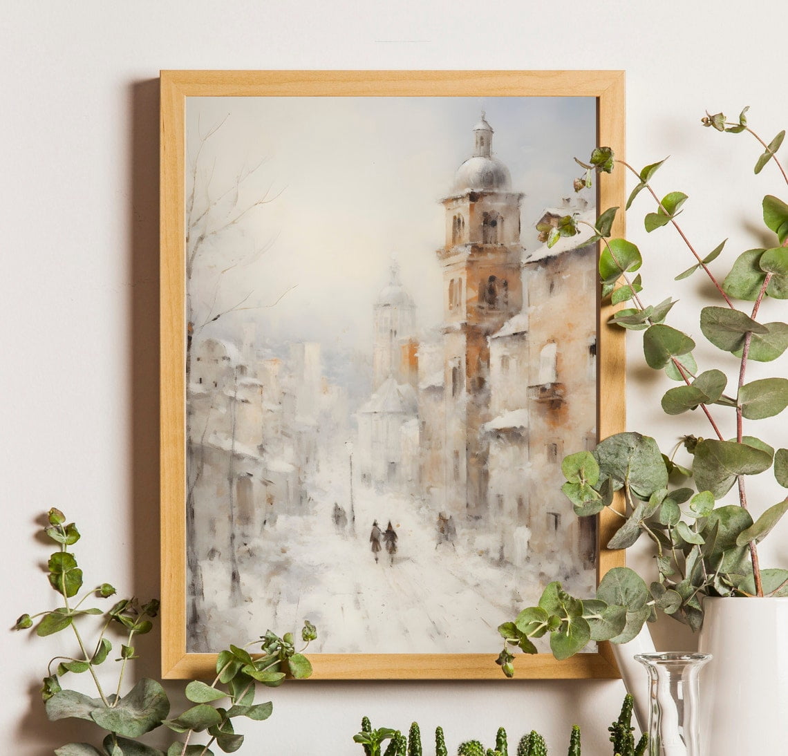 Snow Town, Vintage Winter Poster, Art, Home Decor, Snow Town Wall Art ...