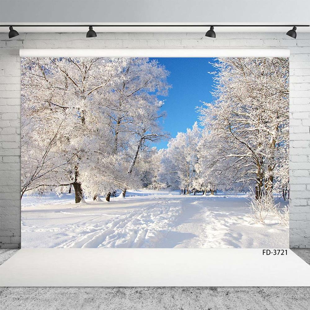 Snow Tree Photographic Backdrops White Winter Vinyl Photography ...