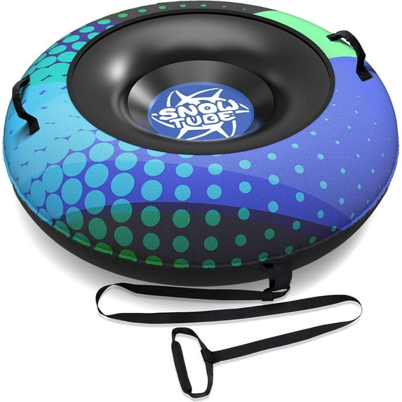 Snow Tube,48 Inch Big Heavy-Duty Inflatable Snow Sled with Premium ...