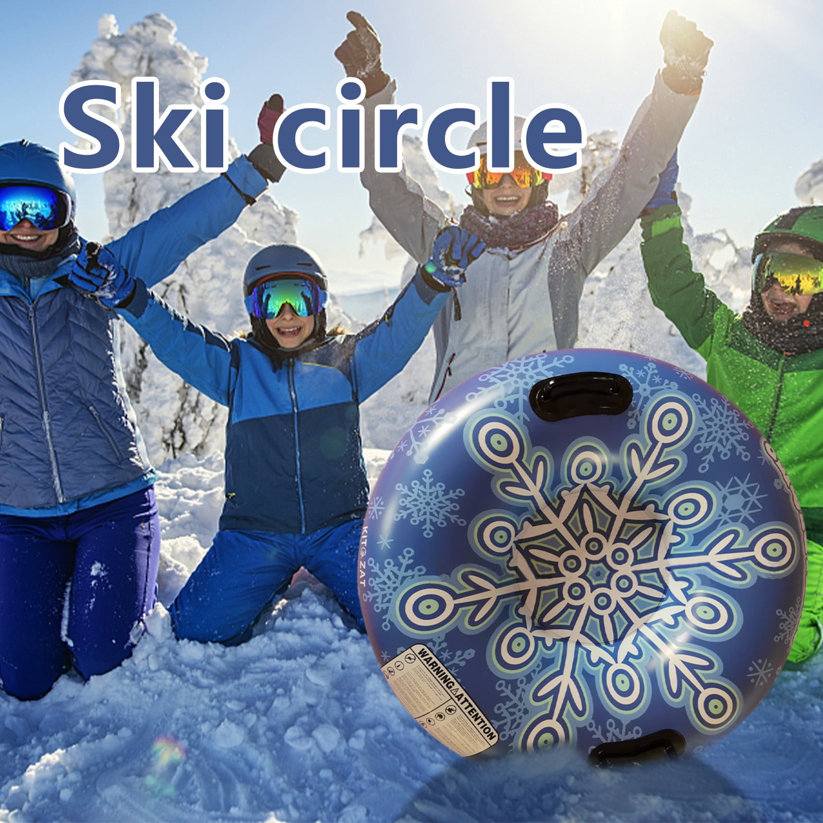 Snow Tube Inflatable Sled, 35 Inch Heavy Duty, Durable Plastic ...