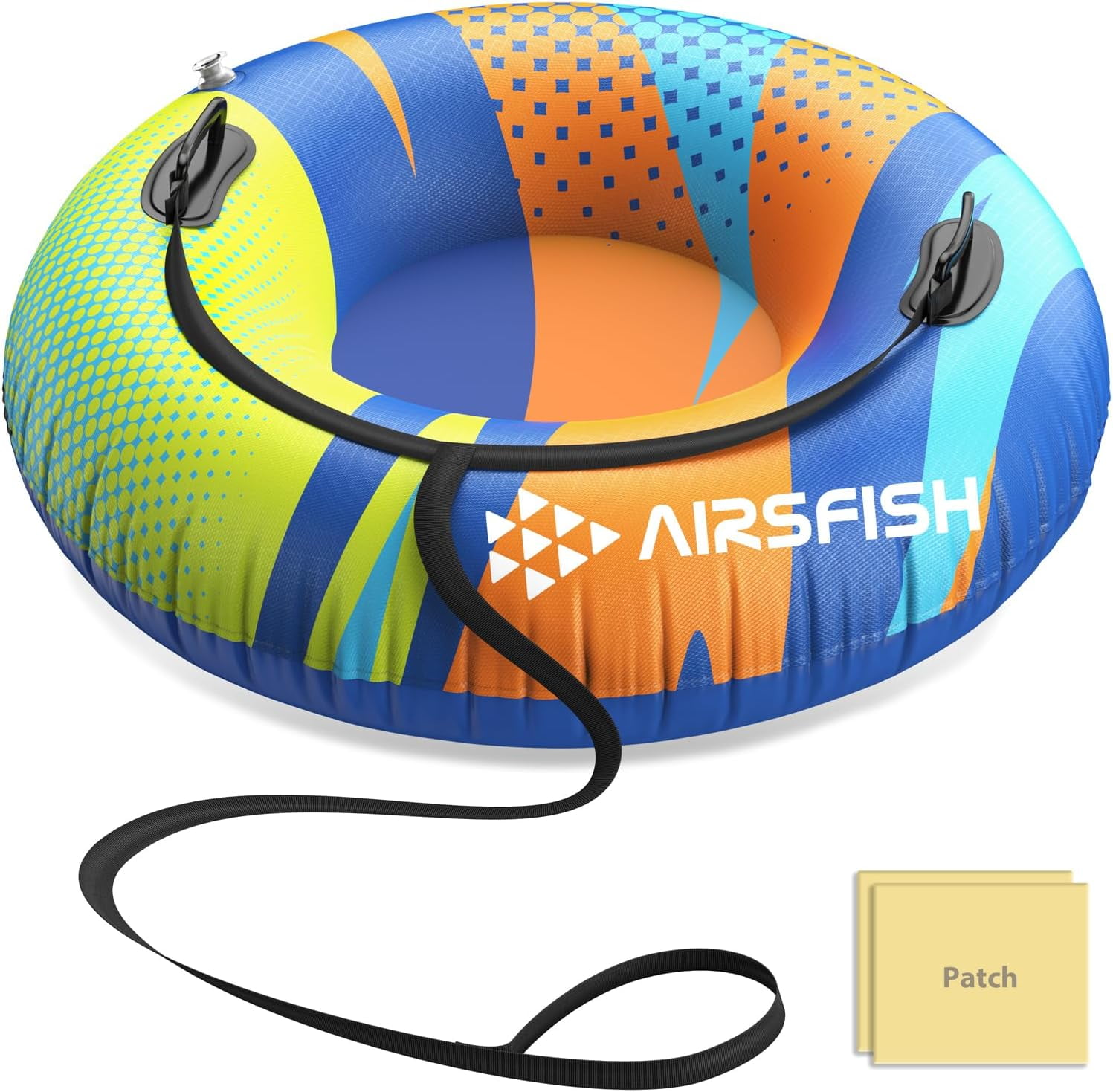 Snow Tube with Towable Leash, 47” Inflatable Snow Sled for Kids and ...