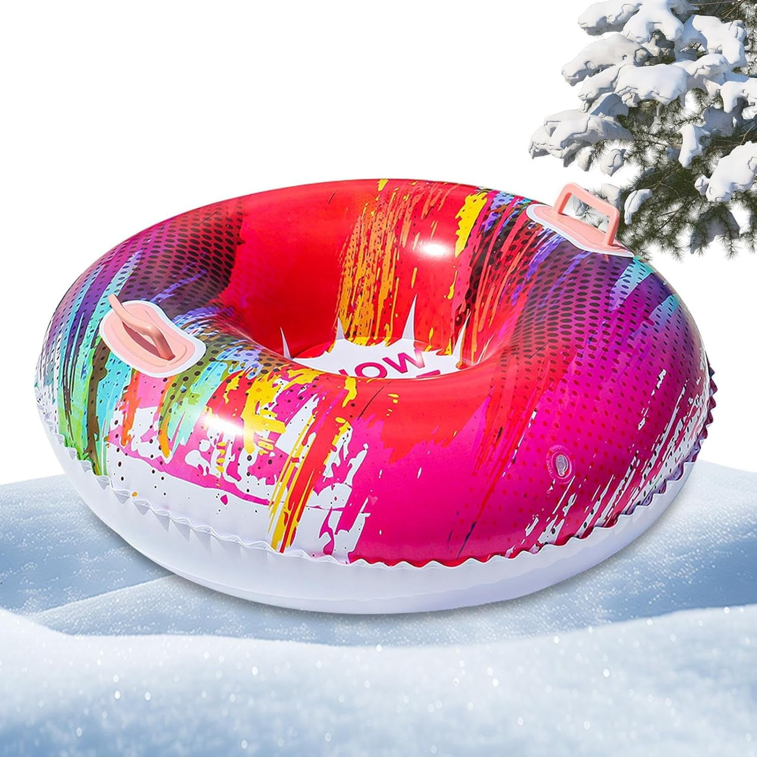 Snow Tubes for Sledding | 33.5" Inflatable Heavy-Duty Snow Tube for ...